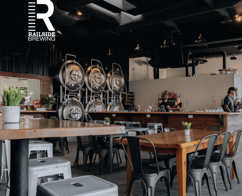 Brewery in Kelowna located on the Railtrail - pay a visit to Railside!