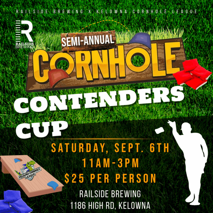 Brewery in Kelowna located on the Railtrail - pay a visit to Railside!